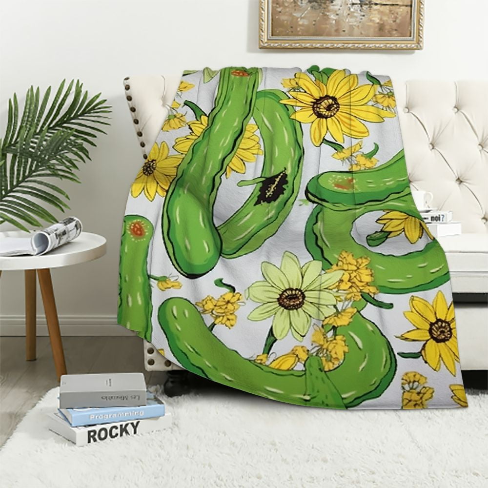 COMIO Pickle Pattern Throw Blanket Pickle Gift Funny Pickles Blanket ...