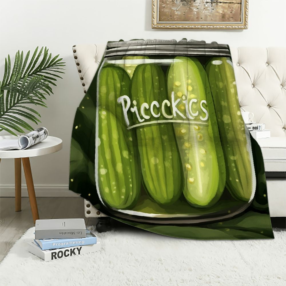 QZHH Pickles Blanket Flannel Throw Blanket Ultra Soft Plush Bed Blanket ...