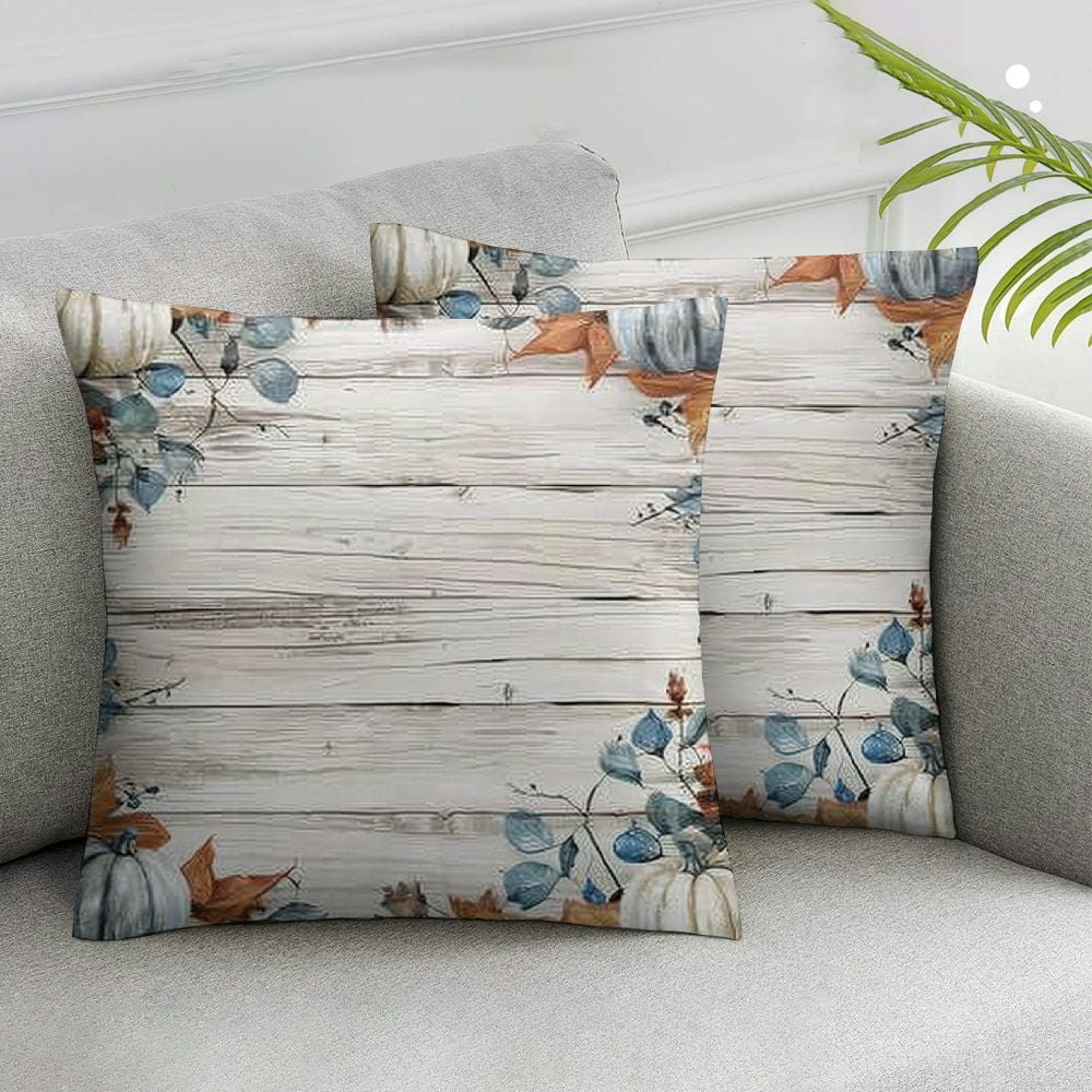 YANMS Pillow Cases Pillow Shams Fall Pumpkin Wood Board Pillow Cases ...