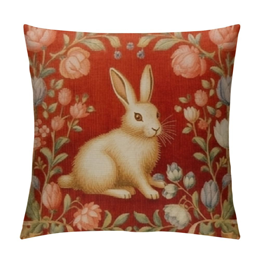 COMIO Pillow Cover,Medieval Rabbit French Modern Throw Pillow Case ...
