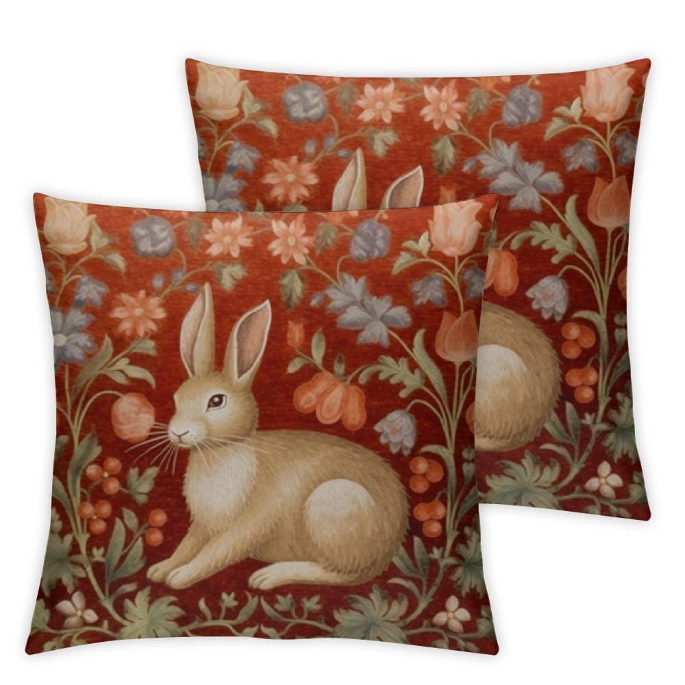 COMIO Pillow Cover,Medieval Rabbit I French Modern Throw Pillow Case ...