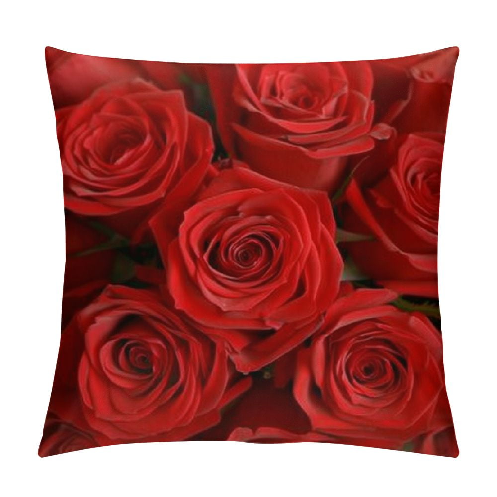 COMIO Pillow Covers Beautiful Red Rose Throw Pillow Covers Cases for ...