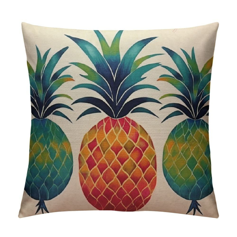 COMIO Pillow Covers Summer Colorful Fresh Pineapple Tropical Fruit ...