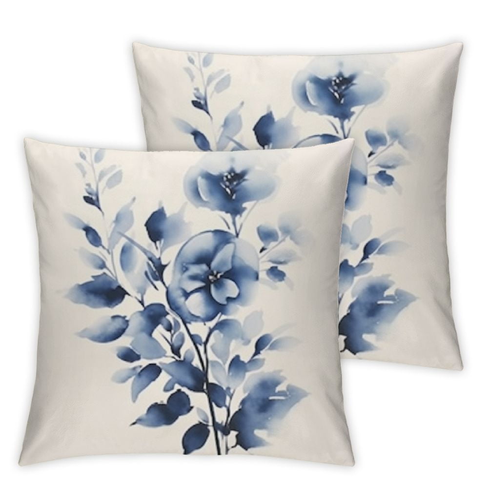 Comio Pillowcase 2 Piece Set Short Plush Pillow Cover Modern Blue