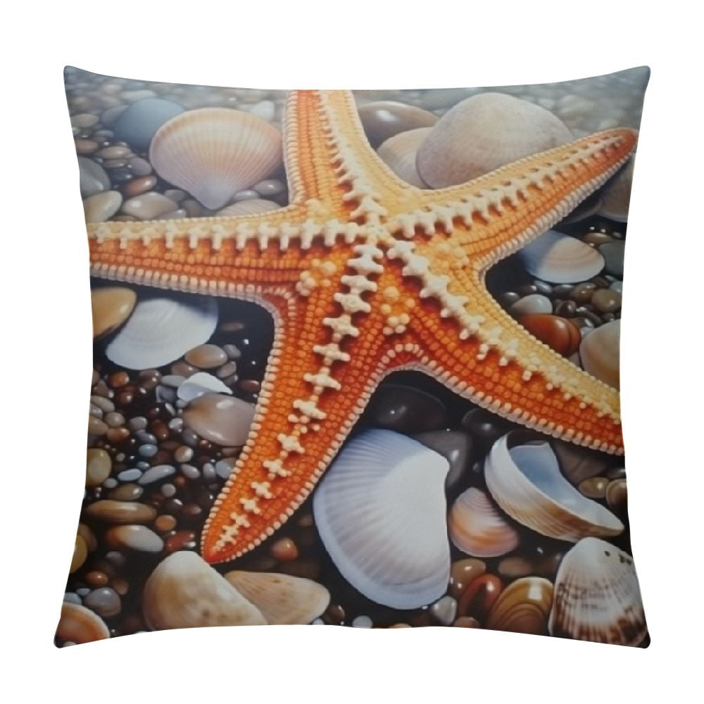 MLJA Pillowcase Starfish Coastal Beach Orange White Fall Autumn ...