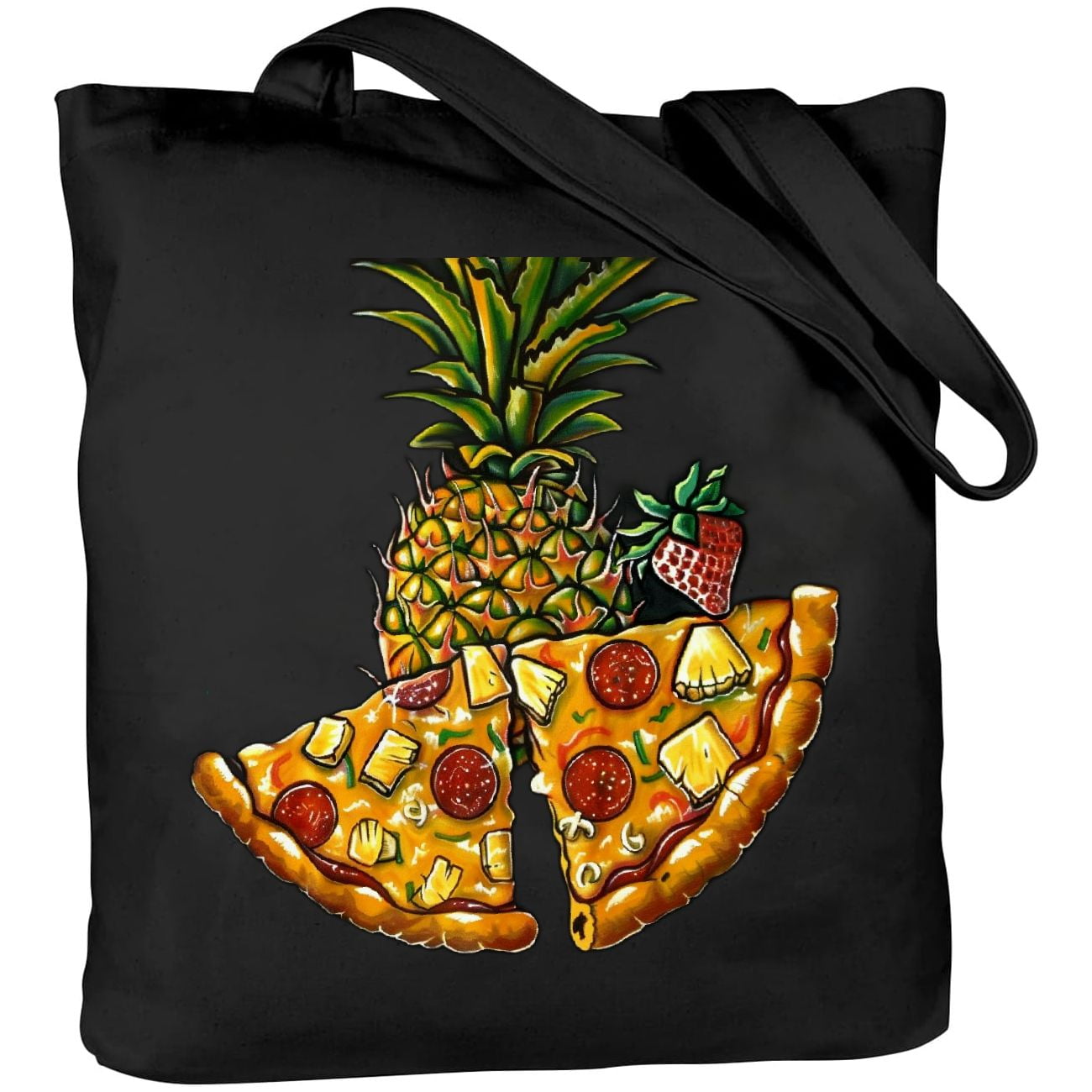 COMIO Pineapple Pizza - Funny Pepperoni Pizzas Canvas Tote Bag for ...