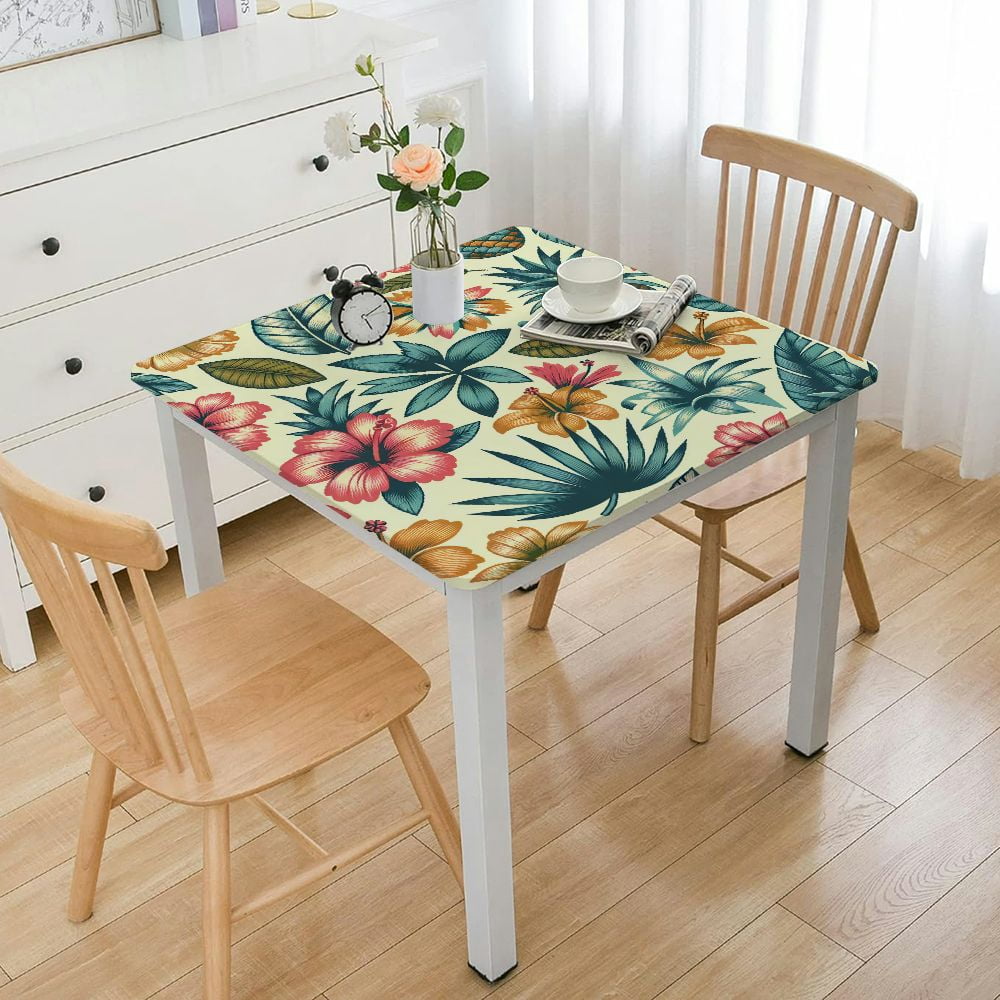 COMIO Pineapple Tropical Palm Leaves and Flowers Outdoor Tablecloth ...