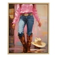 COMIO Pink Canvas Wall Art Cowboy Boots Art Print Western Cowgirl ...