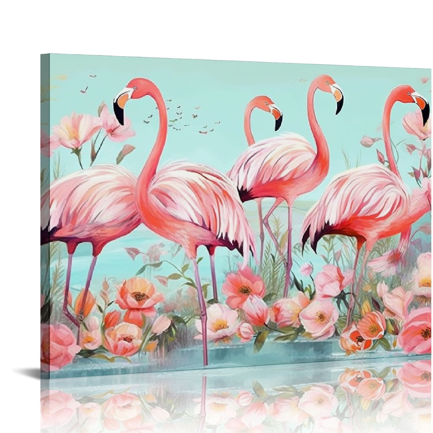 COMIO Pink Flamingo Wall Art Flamingo Bathroom Pictures Wall Decor ...
