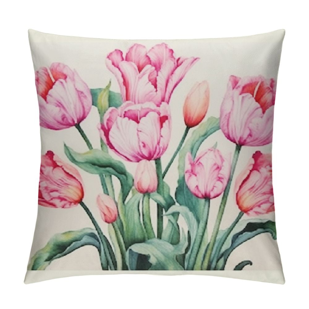 COMIO Pink Pillow Covers Spring Summer Throw Pillows Covers for Sofa ...