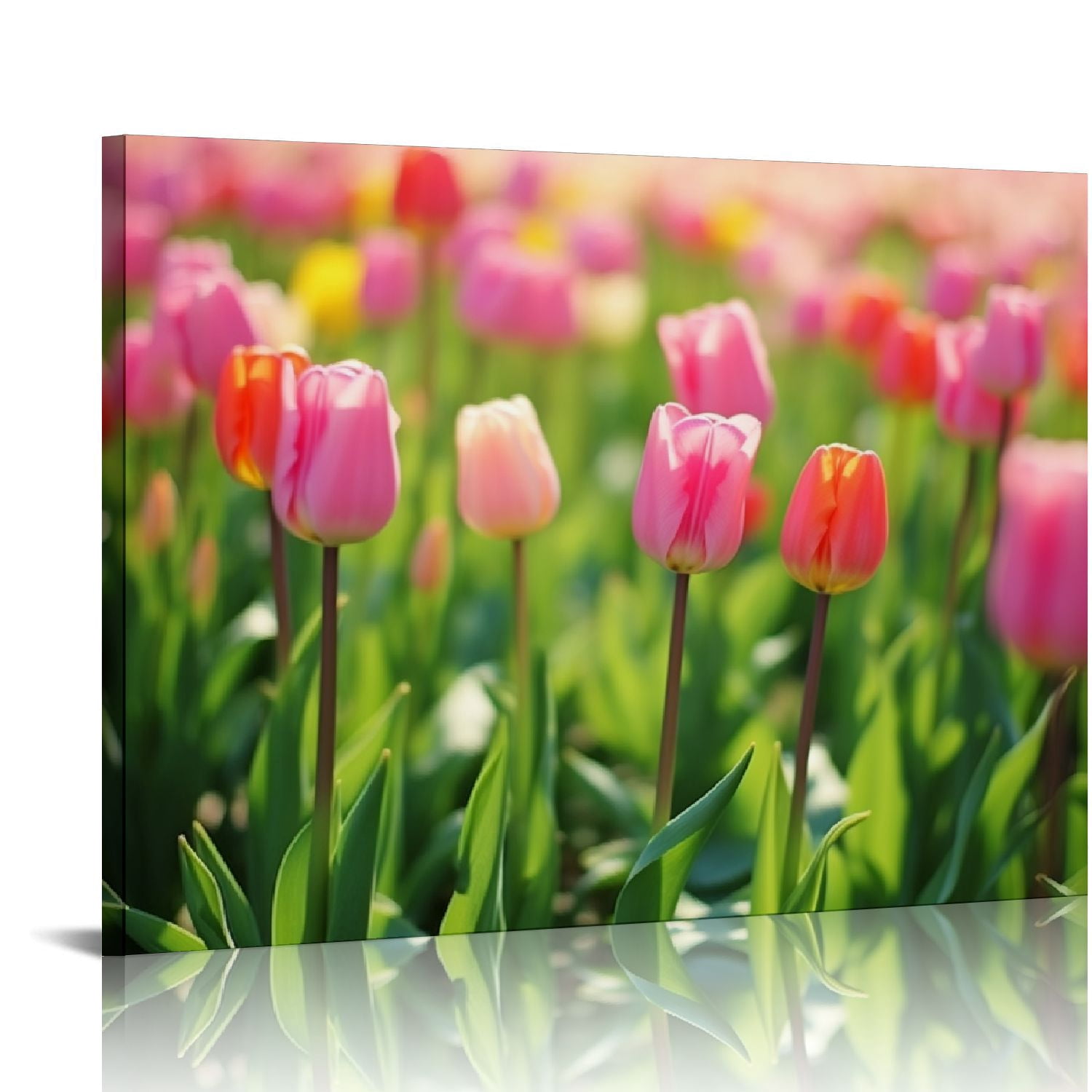 COMIO Pink Tulips Flowers Spring Tulips Canvas Prints Poster Wall Art ...