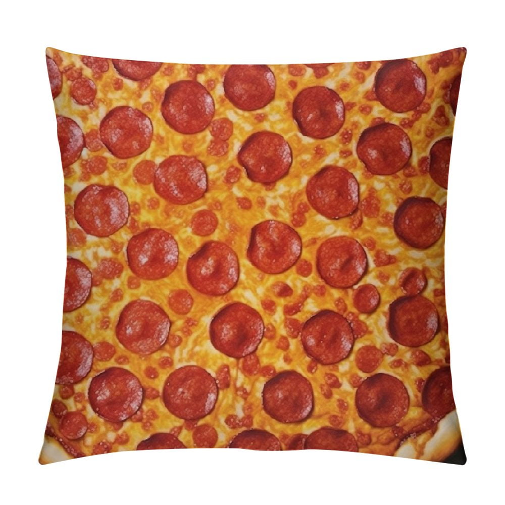 COMIO Pizza Throw Pillow Covers for Couch Sofa Bed, Pepperoni ...