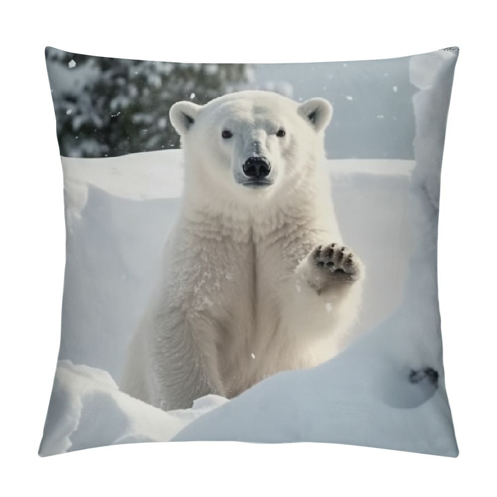 COMIO Polar Bear Close up , Canada National Park Winter Cub Waving ...