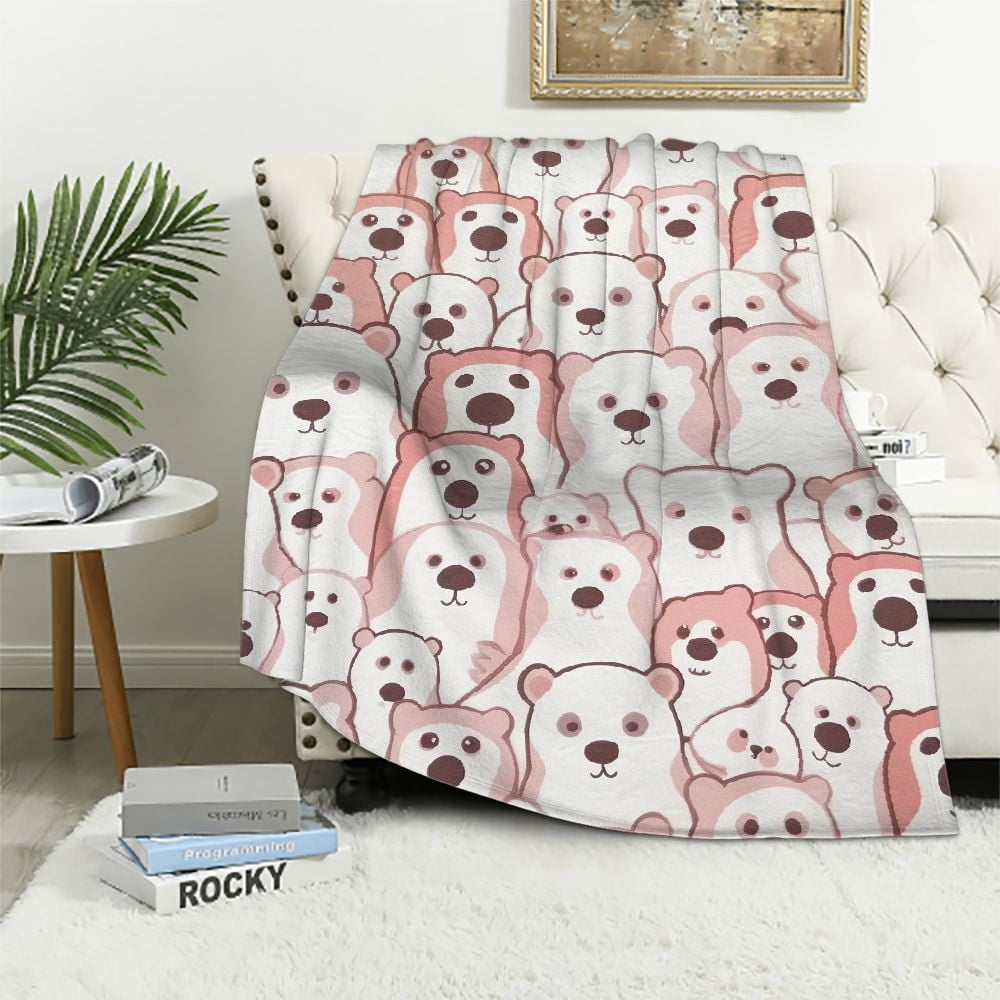 COMIO Polar Bear Throws - Soft Fuzzy Plush Blanket Throw for Kids, Boys ...