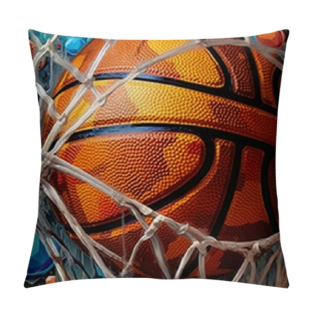MLJA Popular Ball Decor Throw Pillow Covers Vintage Basketball Softball ...
