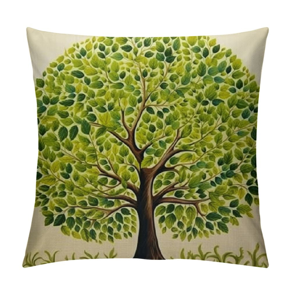 COMIO Premium Tree of Life Print Decorative Pillow Cover Cushion Case ...