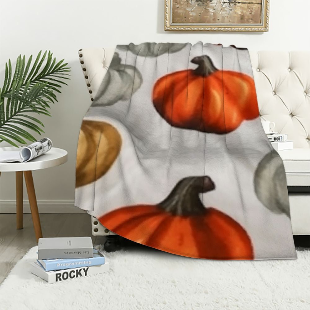 COMIO Pumpkin Fall Blanket – Your Cozy and Soft Fall Home Decor Sofa ...