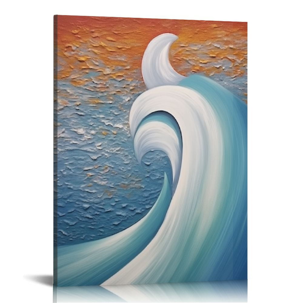 COMIO Pure hand-painted oil painting-Galloping waves-living room sofa ...
