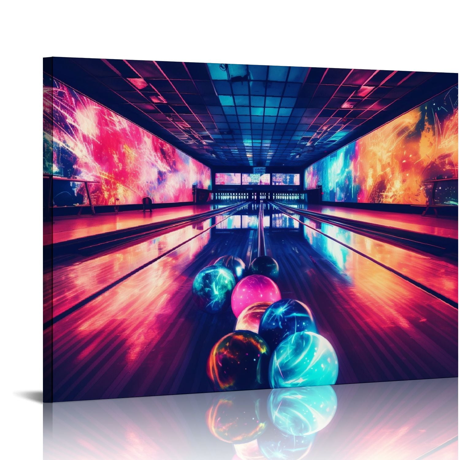 COMIO Purple Color Bowling Ball Sports Art Canvas Prints, Wall Art ...