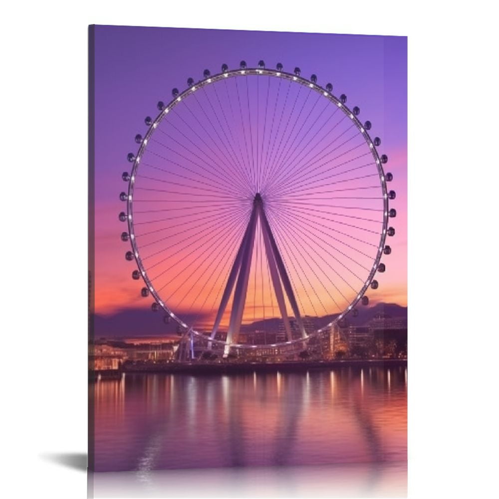 COMIO Purple Ferris Wheel Poster Your Photo Wall Art Poster for Living ...
