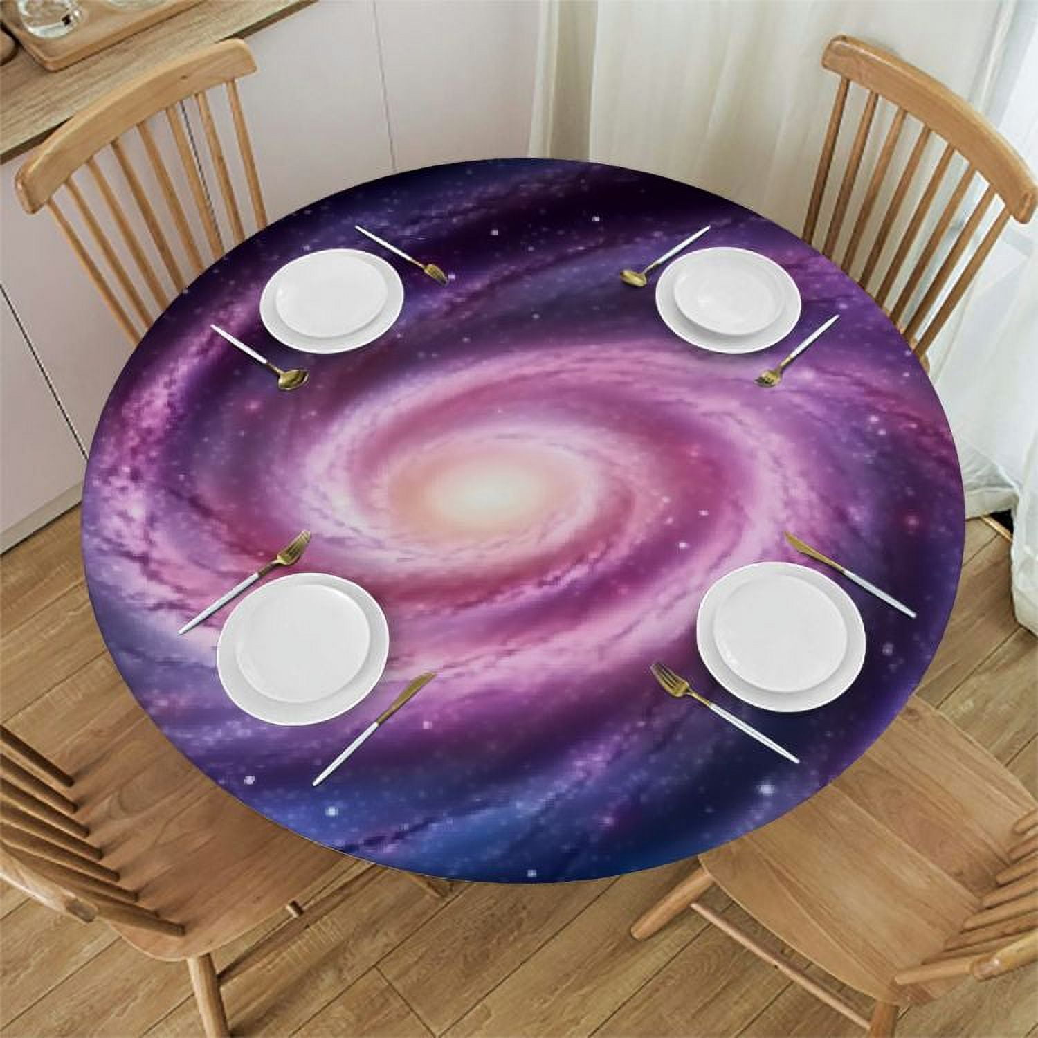COMIO Purple Spiral Galaxy Round Tablecloth Universe Stars Shine ...