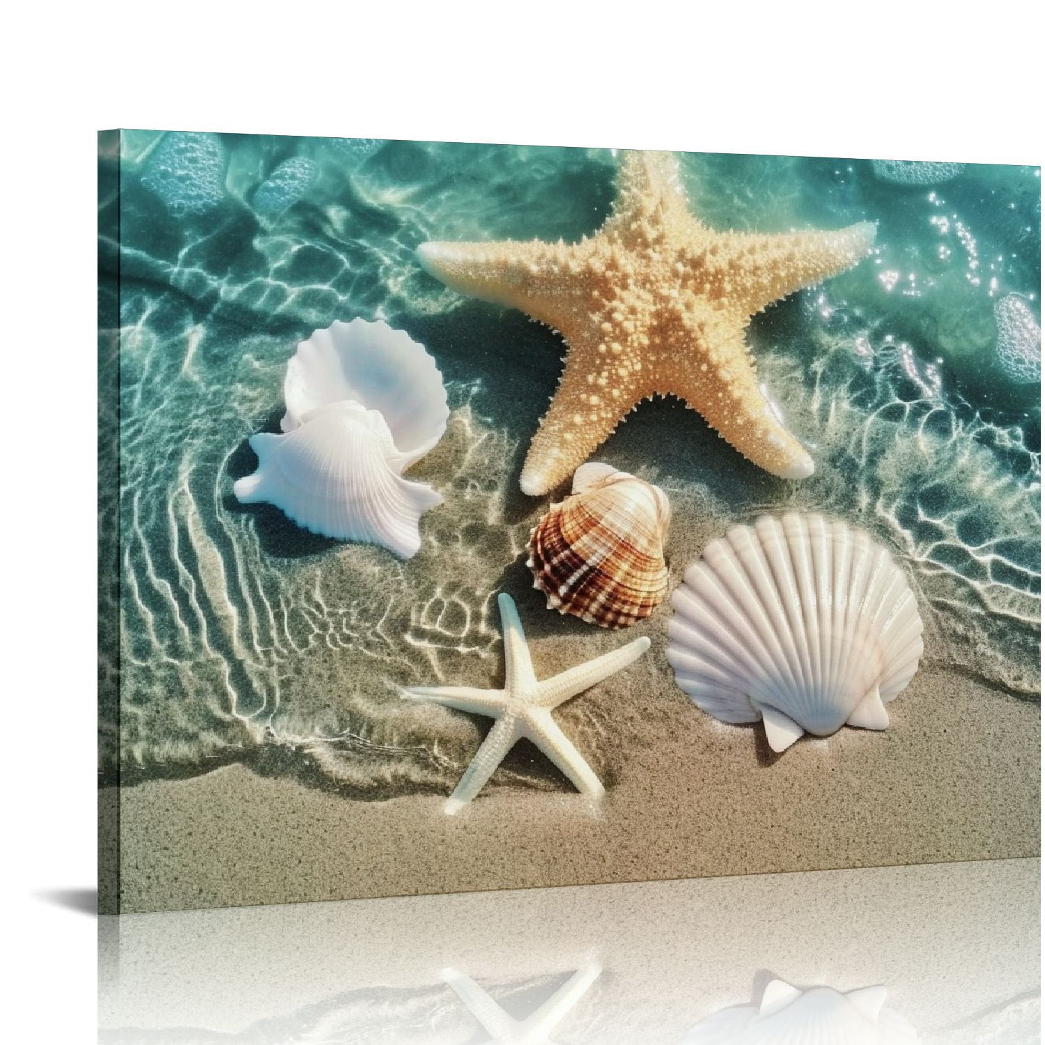 COMIO Purple Verbene Art Sea Shell Starfish Pictures Home Wall Art ...