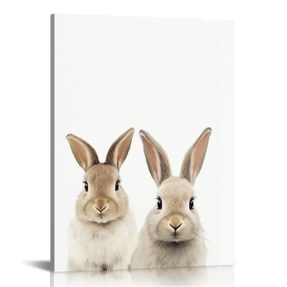 COMIO Rabbit Canvas Wall Art Cute Animal Artwork Bunny Picture Baby ...