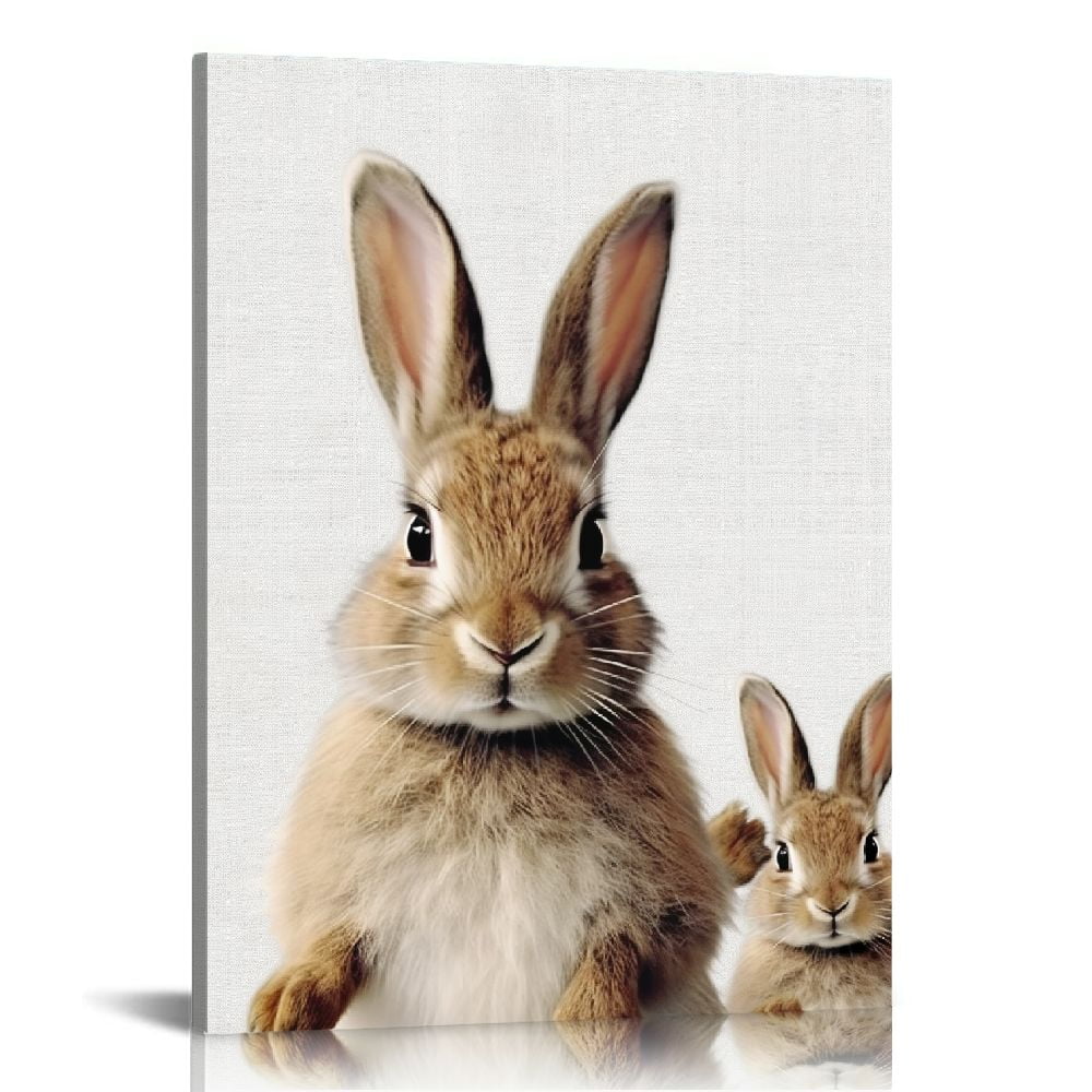 COMIO Rabbit Canvas Wall Art Cute Animal Artwork Nursery Bunny Picture ...