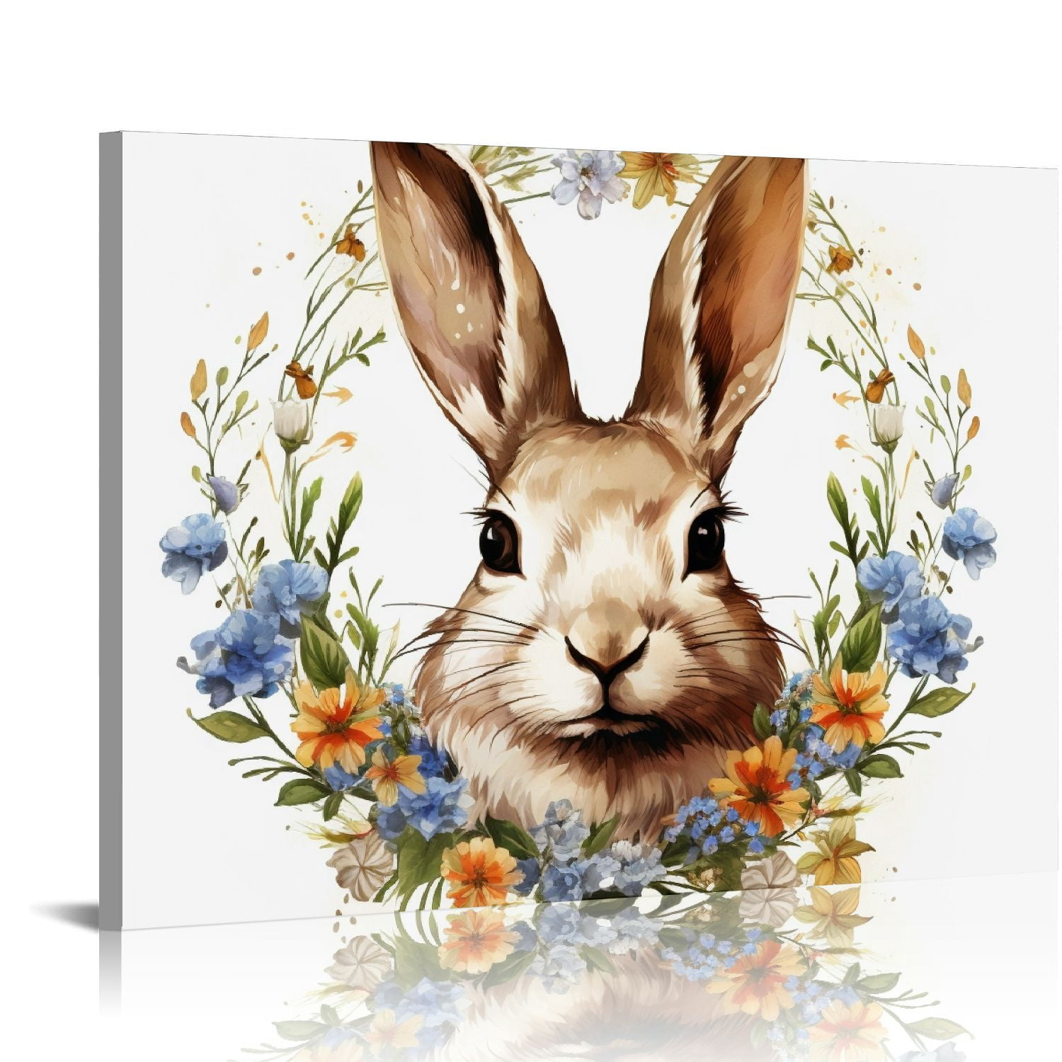 COMIO Rabbit Canvas Wall Art Nursery Artwork Canvas Animal Picture With ...
