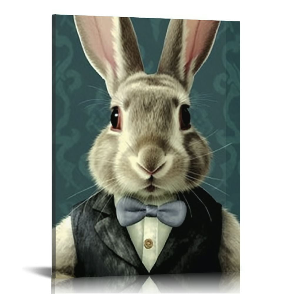 COMIO Rabbit Poster Funny Rabbit Decor Bathroom Decor Bathroom Art ...