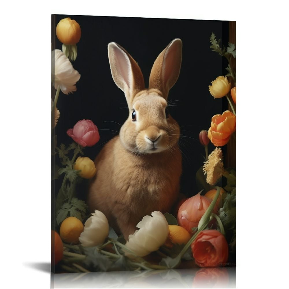 COMIO Rabbit Prints Wall Art Vintage Gothic Art Prints Bunny With ...