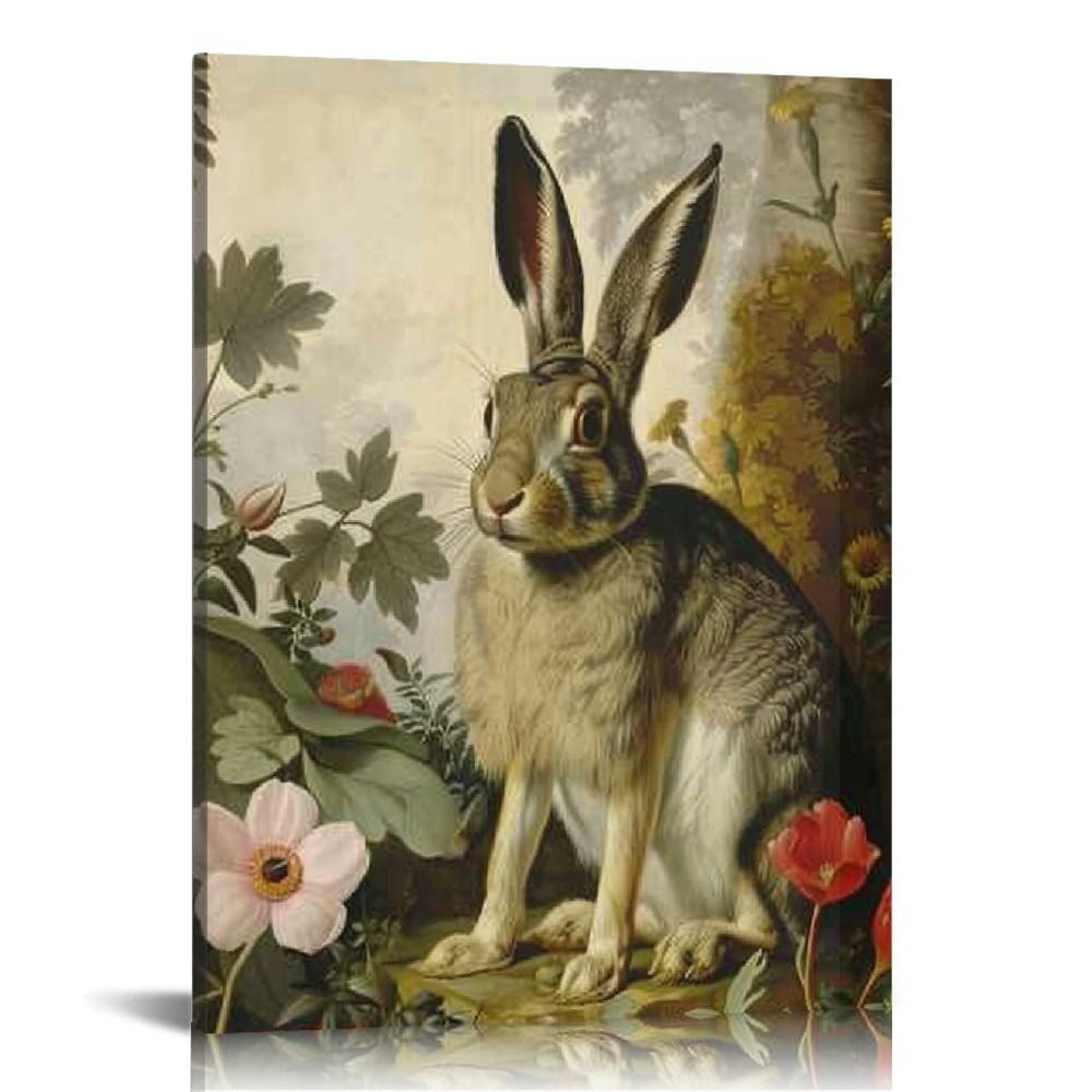 COMIO Rabbit Vintage Poster Art Print Retro Vintage Animal Wall Art ...