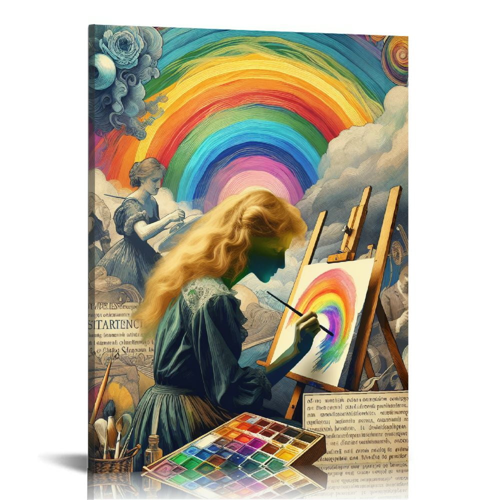 COMIO Rainbow Kids Affirmations Wall Art Canvas Painting Print Framed I ...