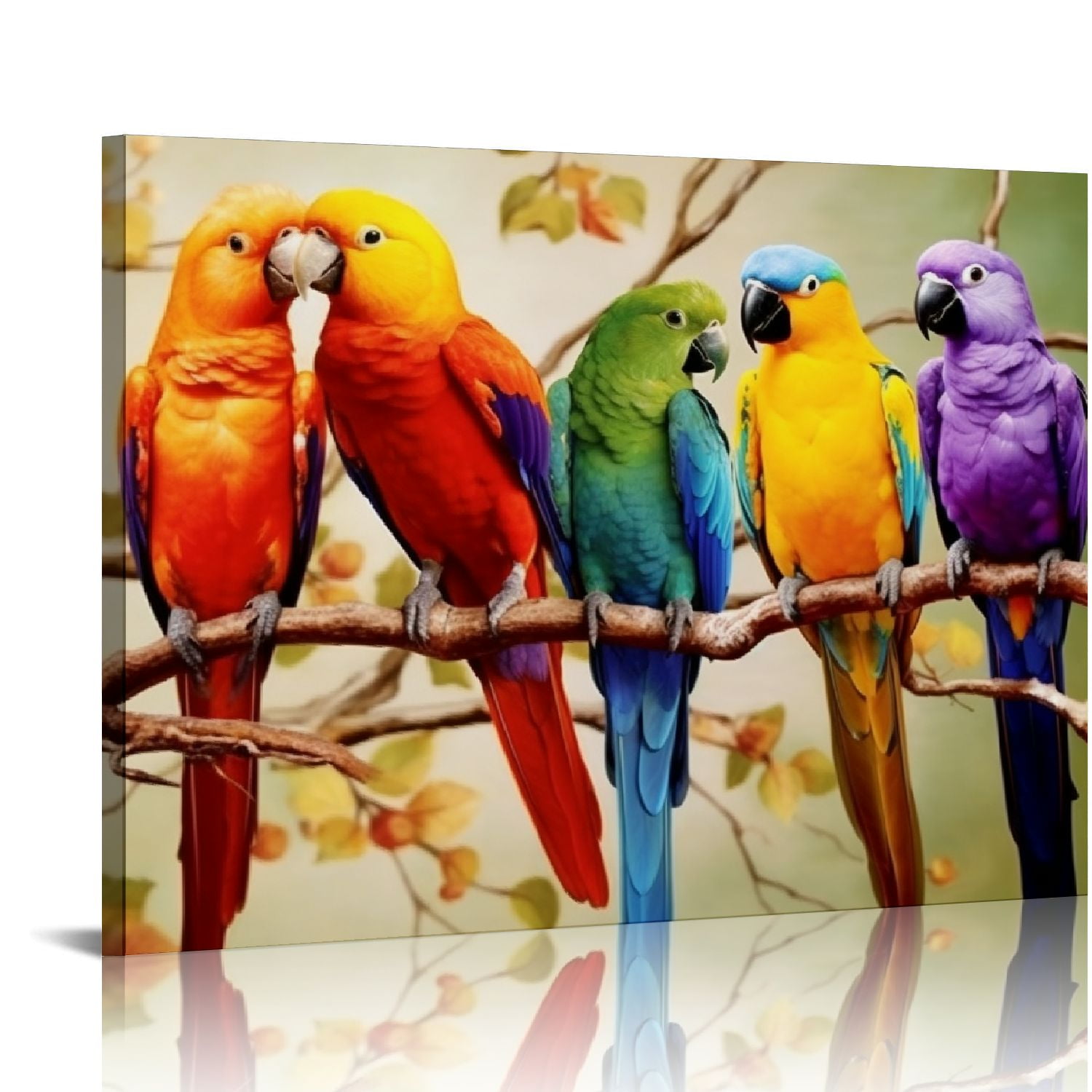 COMIO Rainbow Parrots Canvas Wall Art - Walmart.com