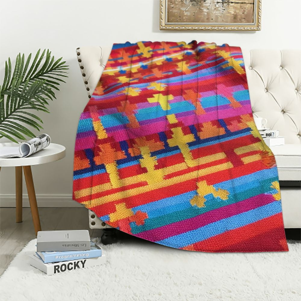 COMIO Rebozo Style Mexican Table Runner Scarf (Red) - Walmart.com