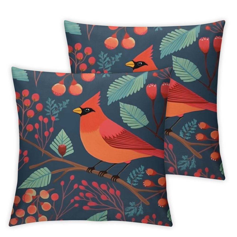 MLJA Red Cardinal Birds Pillow Covers , Pillow Cover Cushion Case for ...
