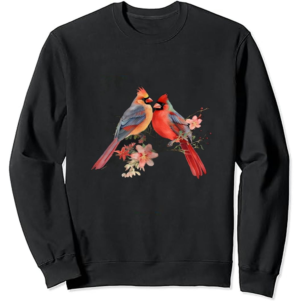 COMIO Red Cardinal couple male & female Sweatshirt - Walmart.com