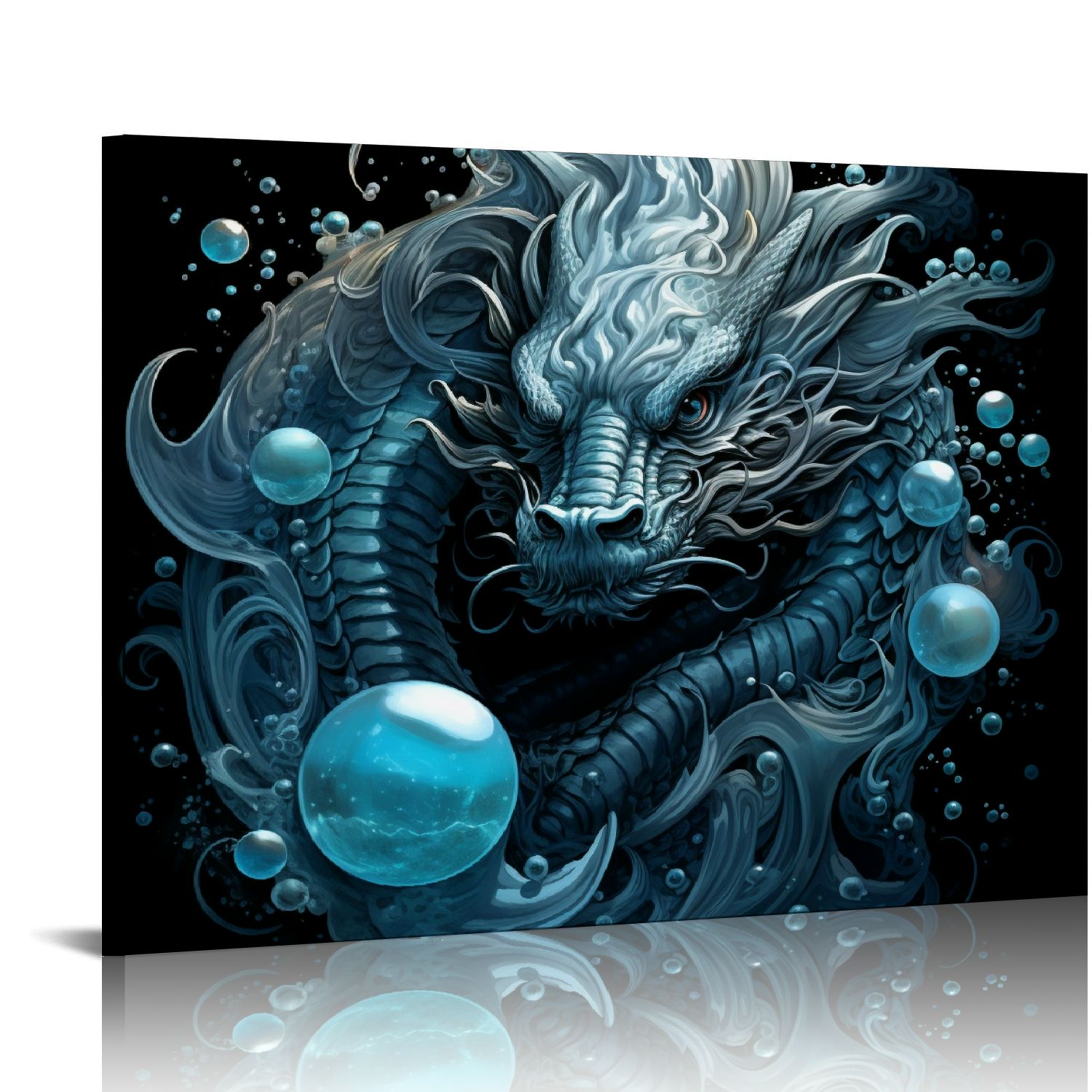 COMIO Red Giant Dragon in The Sea, Dragon Wall Art, Asian Style Dragon ...