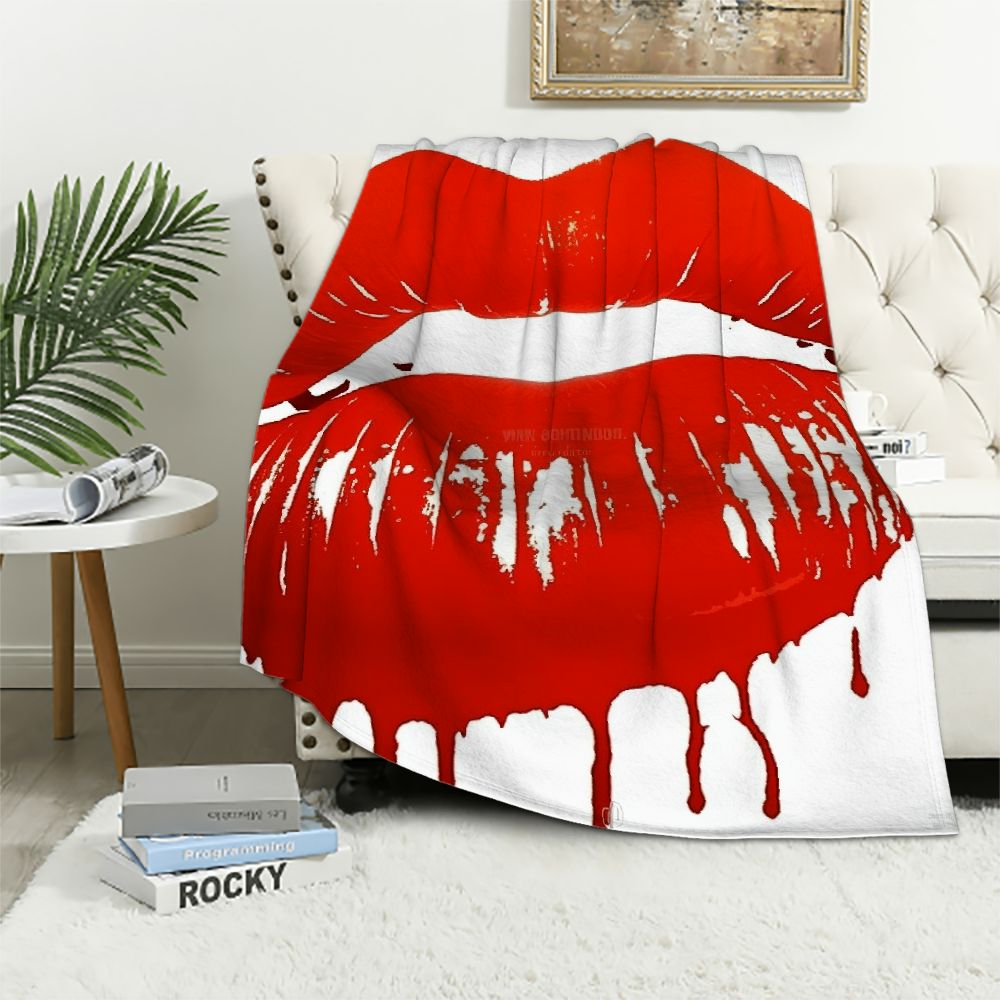 YANMS Throw Blanket Attractive Beauty Women Mouth Cozy Throw Blanket ...