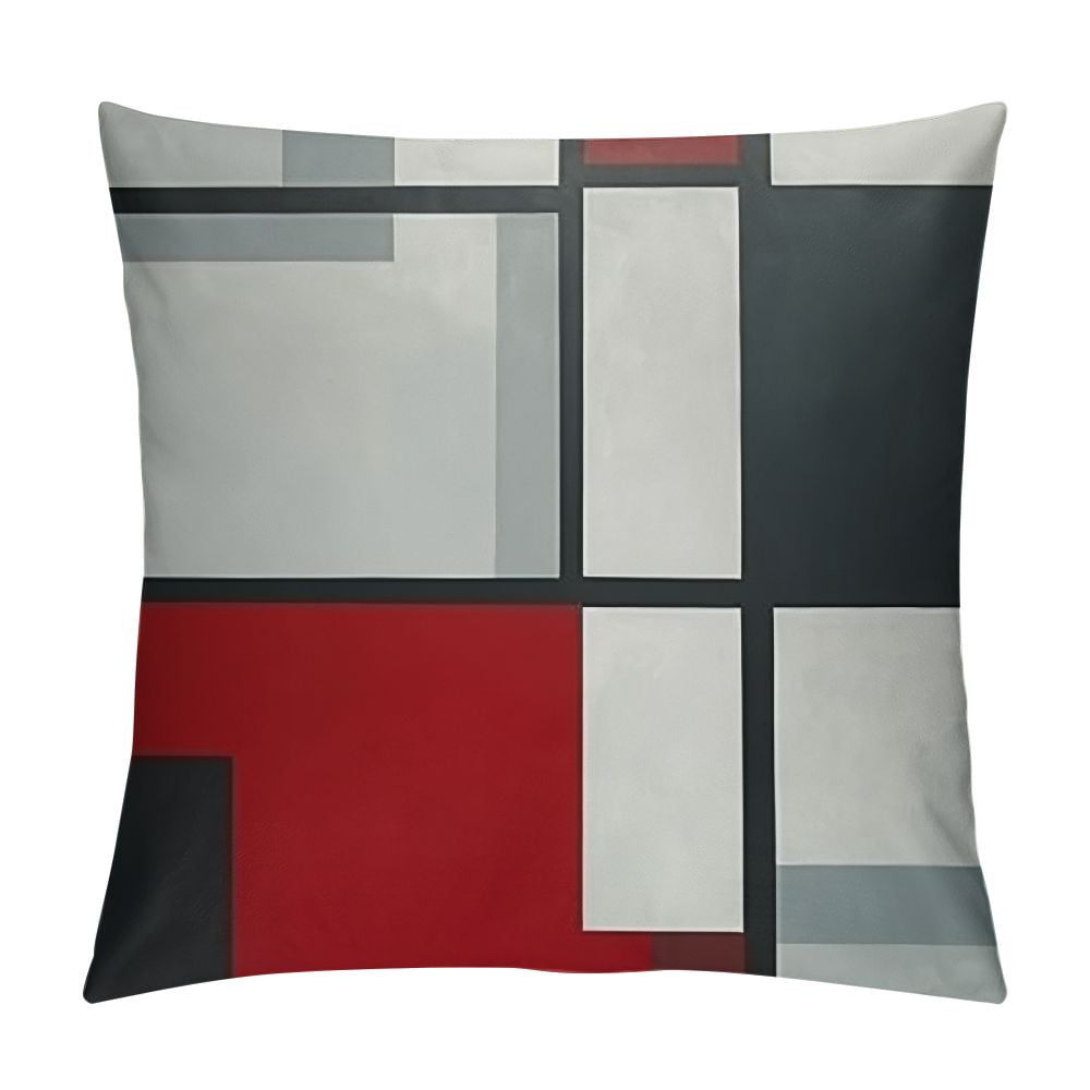 QZHH Red Throw Pillow Covers Decorative Modern Abstract Stripes ...
