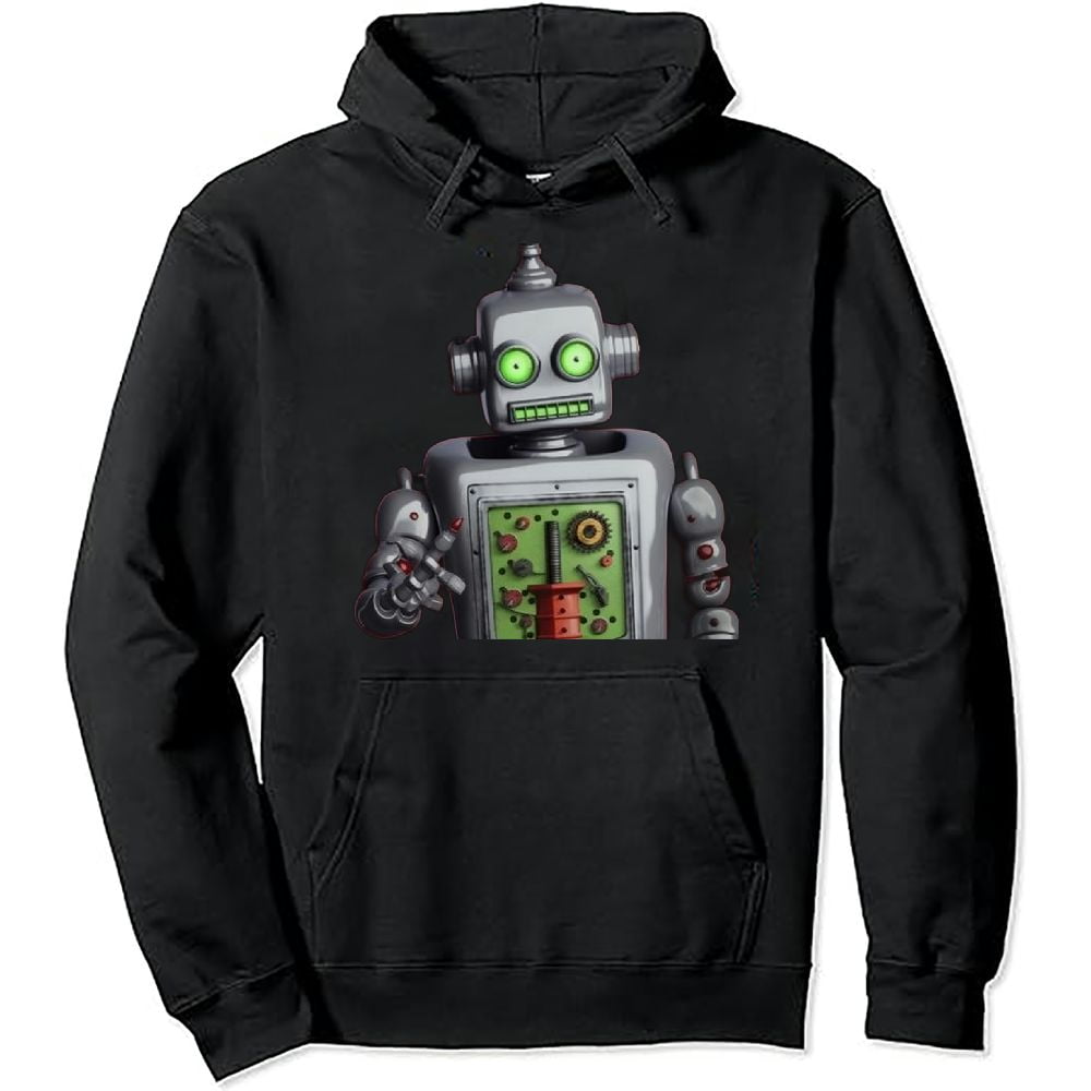 COMIO Red Toy Robot Waving Hello Hooded Mens Hoodie - Walmart.com