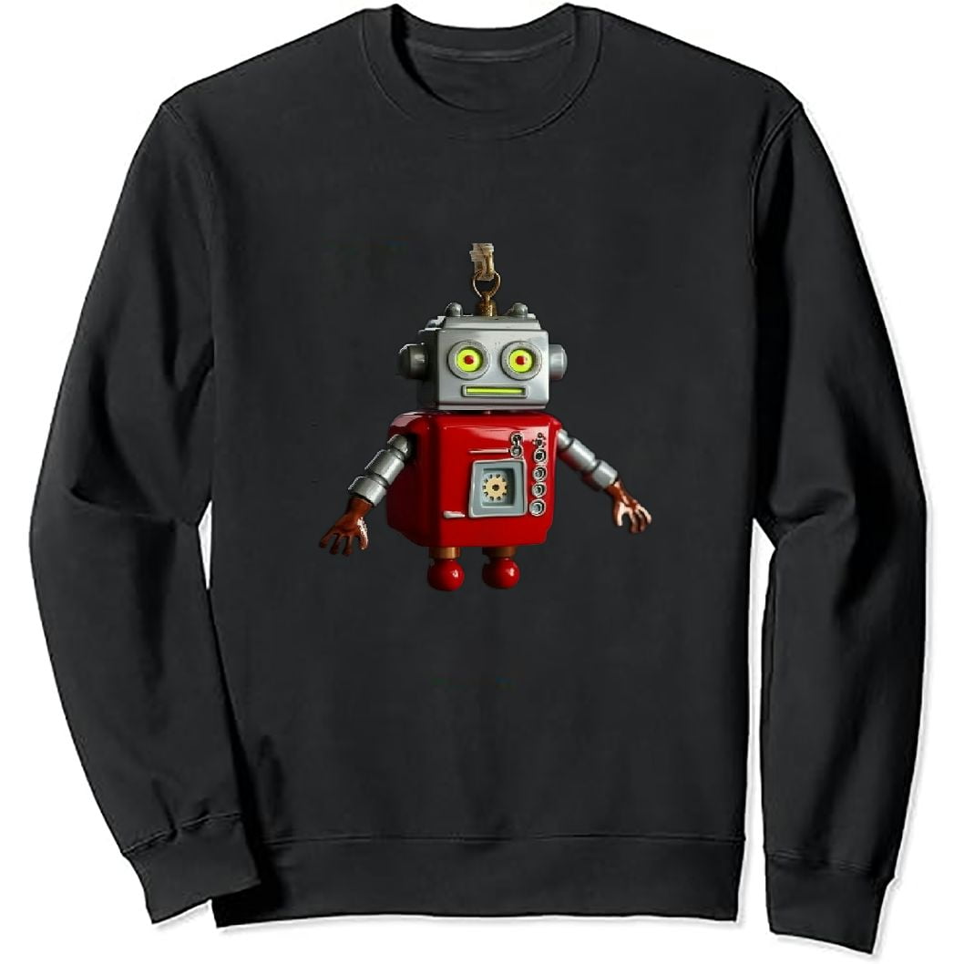 COMIO Red Toy Robot Waving Hello Sweatshirt Sweatshirt - Walmart.com