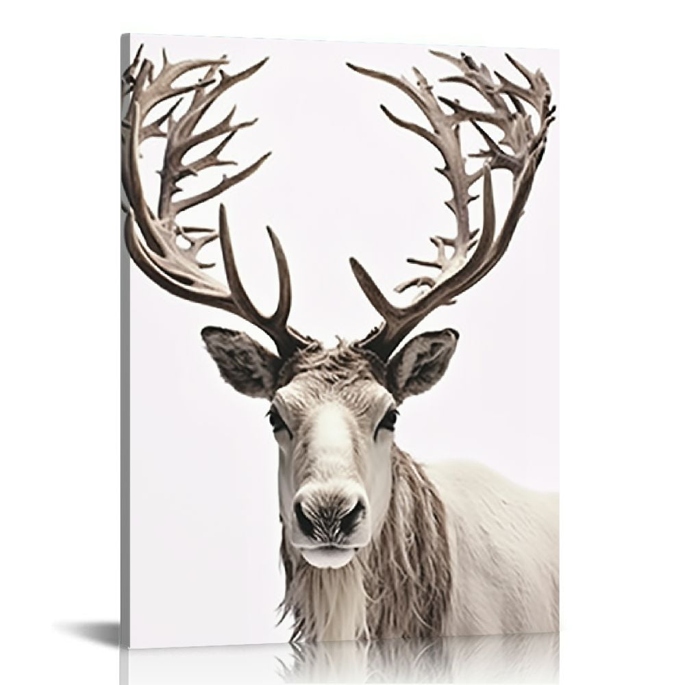 COMIO Reindeer Prints Christmas Decoration Snowy Winter Forest Scenic ...