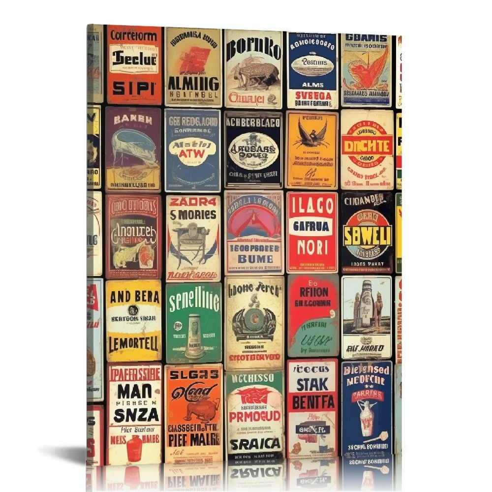 COMIO Reproduced Vintage Tin Sign Pack, Gas Oil Retro Advert Antique ...
