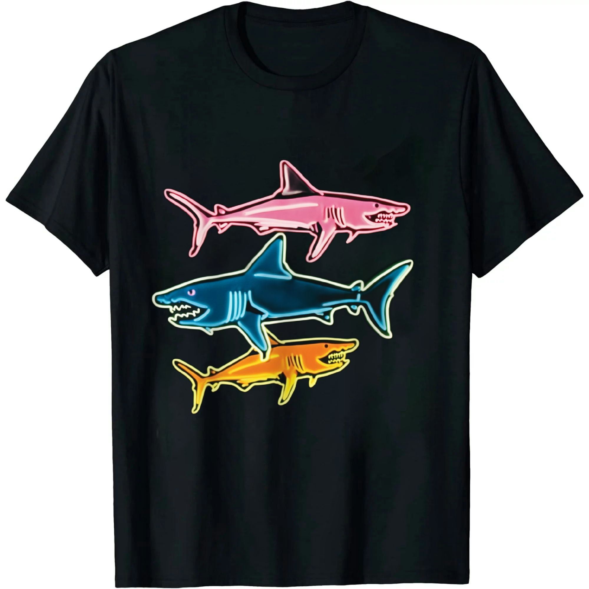 COMIO Retro 80s Shark Clothes Women Men Sharks T-Shirt - Walmart.com