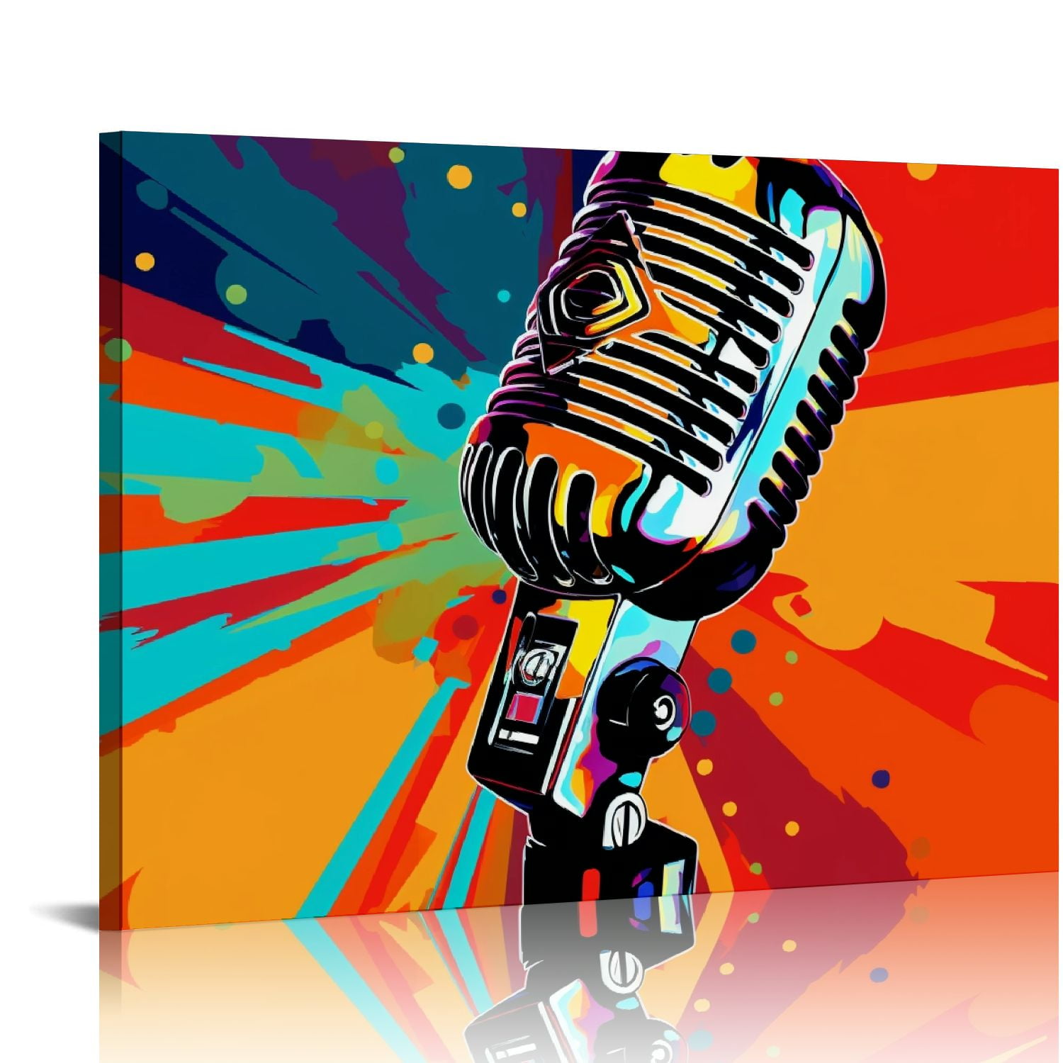 COMIO Retro Art Painting Abstract Microphone Music Poster - Home ...