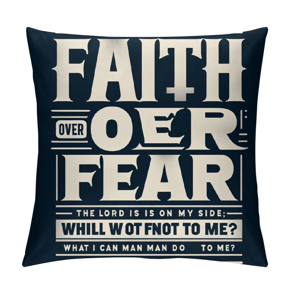 COMIO Retro Christian Pillow Covers,Faith Over Fear, Bible Verse Pillowcase, Christian Gifts for ...