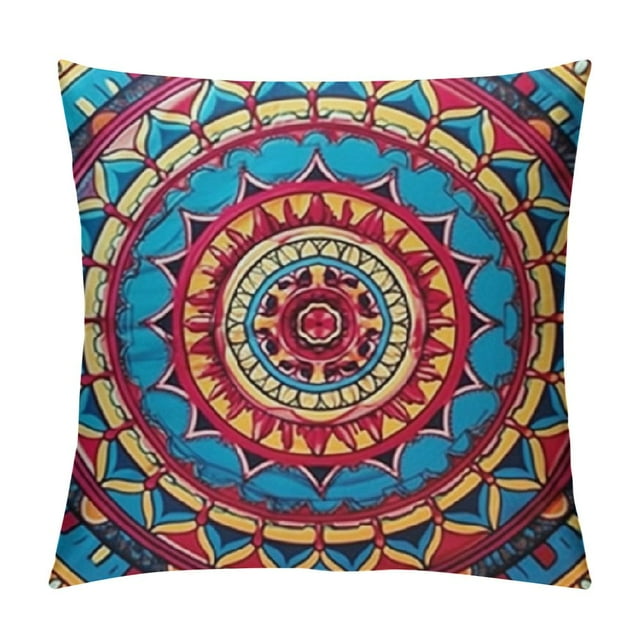 COMIO Retro Floral Mandala Bohemian Bohemian Pillow Cases Soft Throw ...