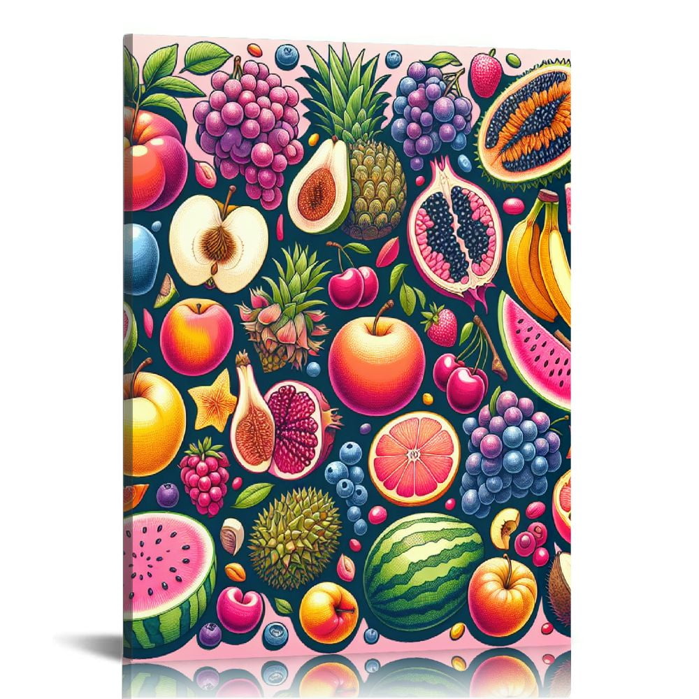 COMIO Retro Fruit Garden Poster Rustic Plants Science Reference Chart ...