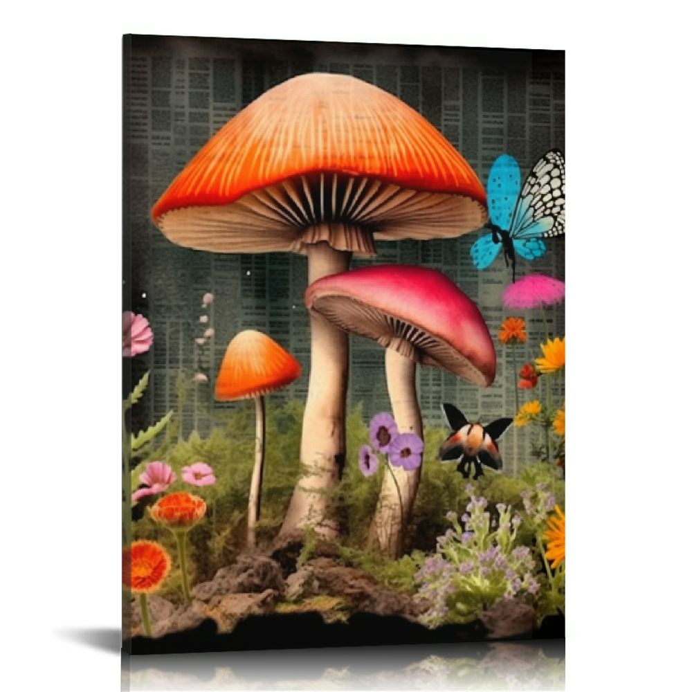 COMIO Retro Mushroom Posters Floral Art Home Room Decor Vintage ...